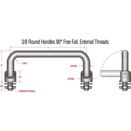 Amatom Handle Round Internal Threaded 0440 3/16 X 1 1/8 X 1 1/4 10151 ...
