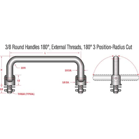 Amatom Handle SLNT Internal Threaded 0832 3/8 X 2 X 7 13732-A-0832-2E ...