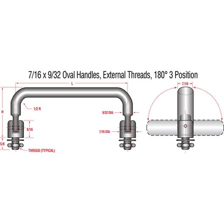 Amatom Handle RECT Internal Threaded 0632 1/2 X 1 1/2 X 5 11353-A-0632 ...