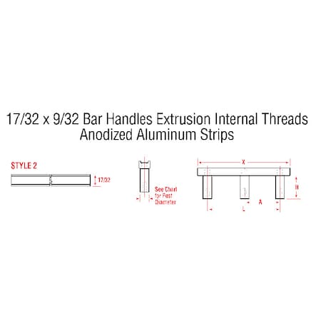 Amatom Handle Round 90 FF Internal Threaded 1032 5/16 X 2 X 3 1/2 14051 ...