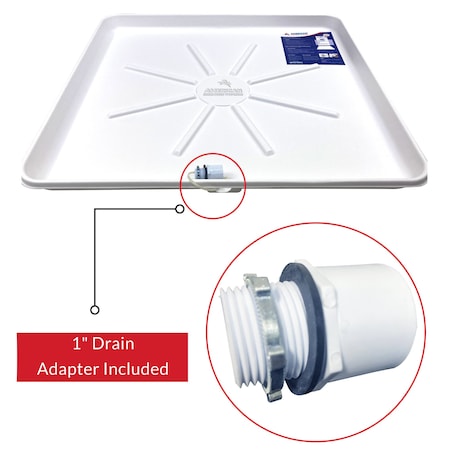 American Built Pro Washing Machine Pan, 30 in x 28 in, Durable HDPE ...