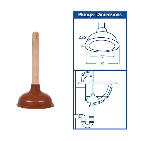 Thrifco Plumbing Mini Forced Cup Rubber Sink Plunger 5038031 | Zoro