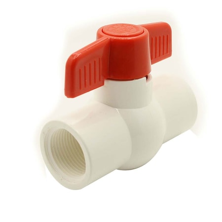 Thrifco Plumbing 1 Inch Threaded PVC Ball Valve, Red Handle, Economy ...