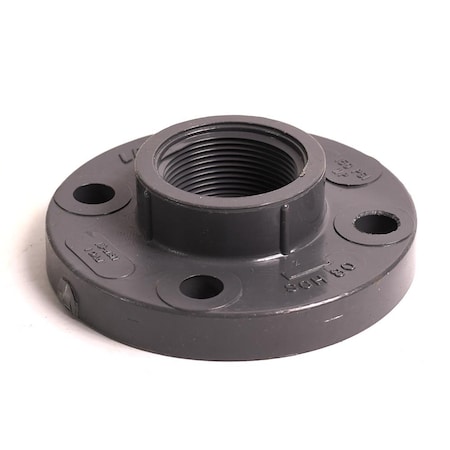 Thrifco Plumbing 1-1/2 Inch Threaded PVC Floor Flange SCH 80 8216418 | Zoro