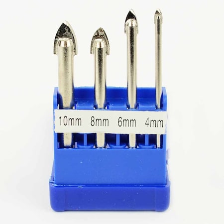 Big Horn Diamond Tool Glass & Tile Drill Bit Set 4-Piece (4mm, 6mm, 8mm ...