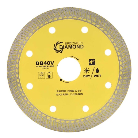 Specialty Diamond 4 Inch High Performance Dry or Wet Cutting Viper ...