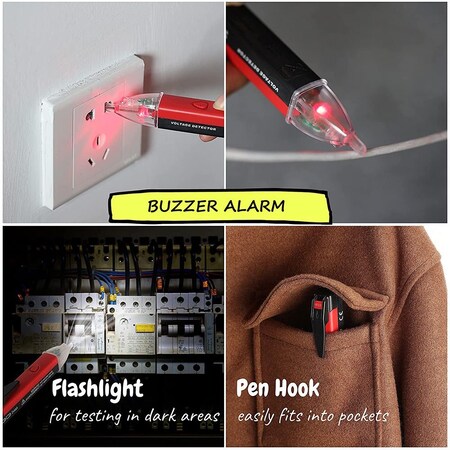 Superior Electric No-Contact Voltage Tester with LED Flashlight 120V ...