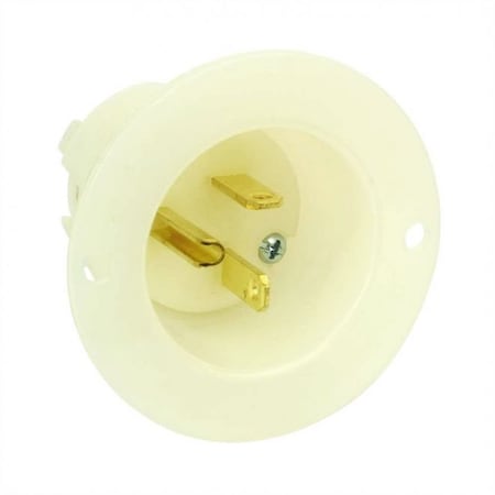 Superior Electric Straight Flanged Inlet 3 Wire, 20 Amps, 125V, NEMA 5 ...