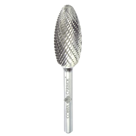 Cobra Carbide Carbide Burr, Double Cut Shape H Regular Length, SH-7, 3/ ...