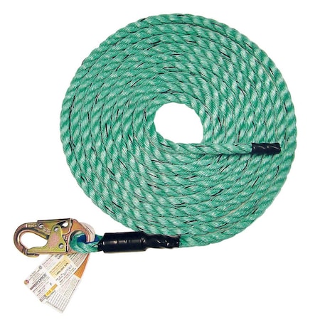 Super Anchor Safety 100ft. Maxima 5/8" 3-Strand Lifeline w/Snaphook ...