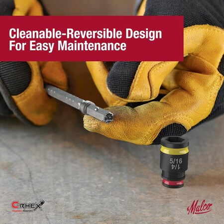 Malco 7-in-1 C-RHEX Flip Bit Socket Set #2 Robertson Square MTS2 | Zoro