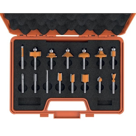 Cmt Orange Tools 15-PIECE ROUTER BIT SET 800.001.00 | Zoro