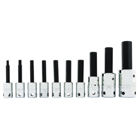 Proto Tether-Ready J4900Ma-Tt 3/8" & 1/2" Drive 10 Pc Metric Hex Bit ...