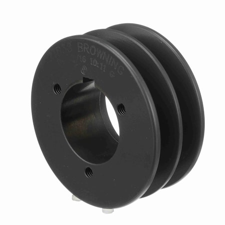 Browning 2 Groove Cast Iron Bushed Bore Multiple Sheave, 2TB38 2TB38 | Zoro