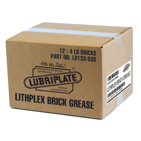 Lubriplate Lithplex Brick Grease, 4/12 Lb, Heavy Duty/High Temp Block ...