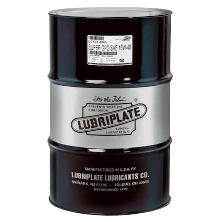 Lubriplate Gpo M.O. Sae 15W-40 Cj-4, Drum, Sae 15W-40 Heavy Duty ...
