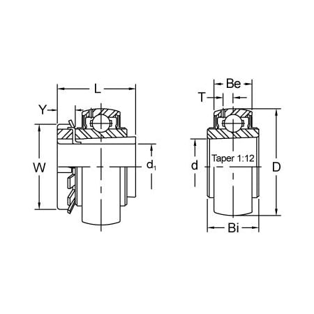 Ami Bearings SINGLE ROW BALL BEARING - 60MM NORMAL DUTY WIDE ADAPTER ...