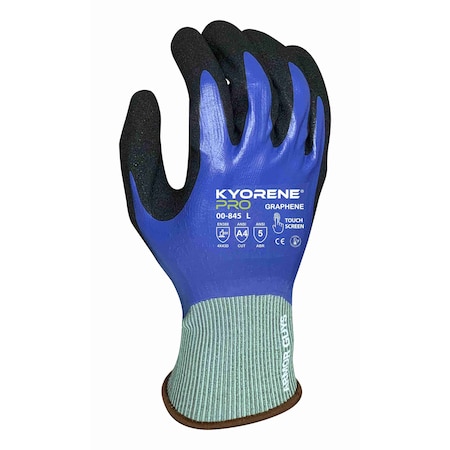 Kyorene Pro Cut Resistant Gloves, A4 Cut Level, 18g, Gray/Black/Blue ...
