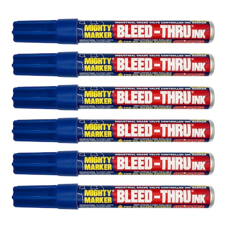 Mighty Marker IM-13 Bleed-Thru Marker, Blue Color Family, 6PK 01302 | Zoro
