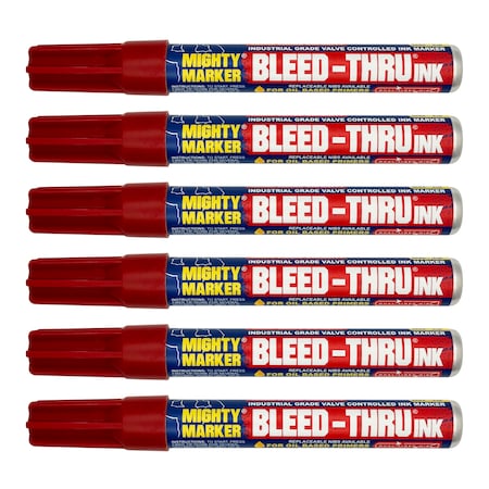 Mighty Marker IM-13 Bleed-Thru Marker, Red Color Family, 6PK 01311 | Zoro