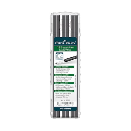 Pica Big Dry Extra-Hard Graphite Refill Leads for dry, rough surfaces ...