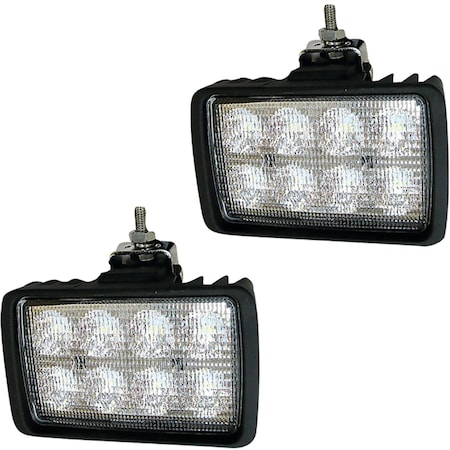 Tiger Lights 12V, 80W LED Skid Steer Headlight Kit Flood Off-Road Light ...