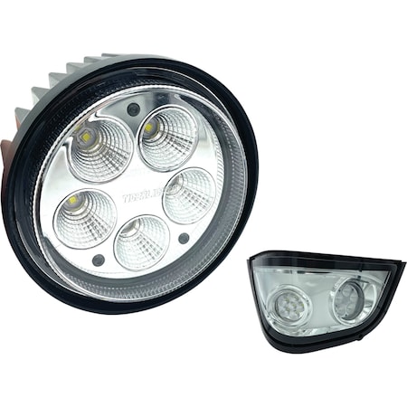 Tiger Lights 12V LED Round Headlight 3.33 Amps, 30 Watts, Flood Off ...