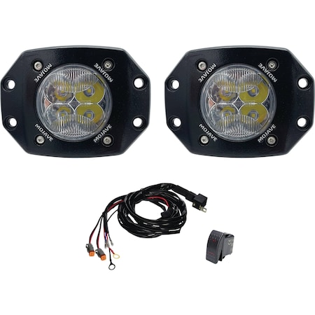 Tiger Lights Dual LED 3" Flush Mount Mojave Light Kit 3.300 Amps, 12-24 ...