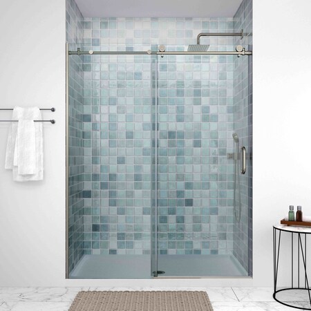 Streamline Enza 60 in. x 74 in. Frameless Sliding Shower Door with ...