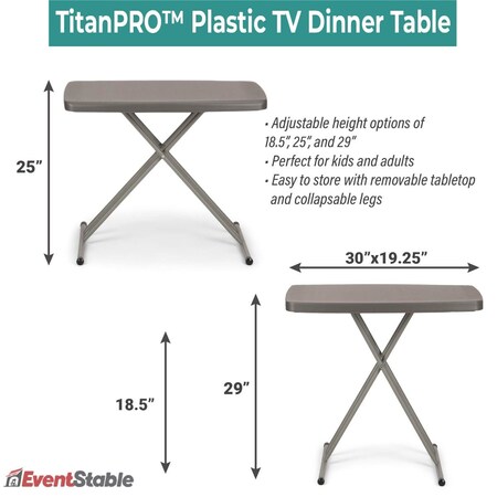 Atlas Commercial Products TitanPRO™ Plastic TV Dinner Table PFT2-TVDT ...