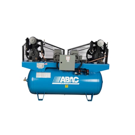 Abac 2 x 5 HP 460 Volt Three Phase Two Stage 120 Gallon Duplex Air ...