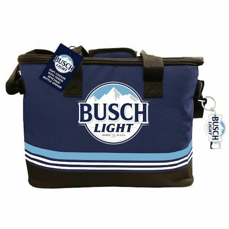 Busch Light Soft Fabric Beverage Cooler with Token Key Chain - Blue ...