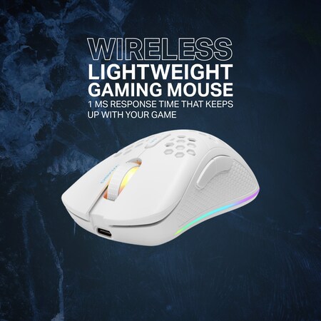 Deltaco Gaming Wireless Ultralight Gaming Mouse RGB, 400-4800 DPI, 1000 ...