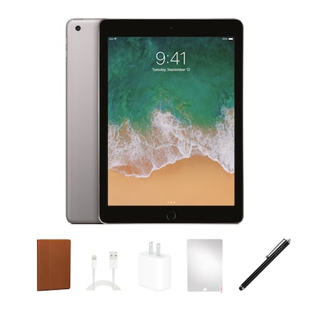 Apple Refurbished iPad 6 32GB Bundle, Space Gray IPAD6SG32-BUNDLE | Zoro