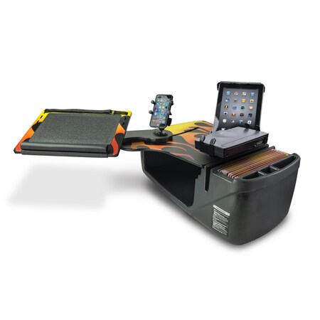 Autoexec Reach Desk FS Orange Flames w/ Inverter, Printer Stand, Phone ...