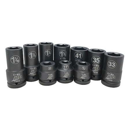 Atd Tools ATD 10-Piece 1-inch Drive Truck Wheel Service Set 7610 | Zoro