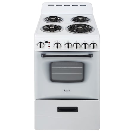 AVANTI PRODUCTS Avanti 20" Electric Range, White (ERU200P0W) | Zoro