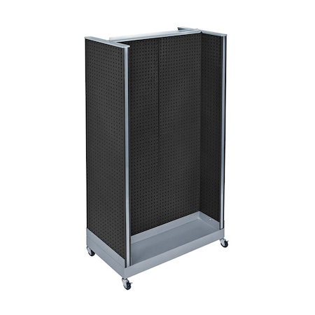 Azar Displays H-Unit Pegboard Floor Display on Wheeled Base 700432-BLK ...