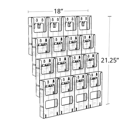 Azar Displays 16-Pocket Trifold Wall Mount. Inside Dimension: 4.375"W ...