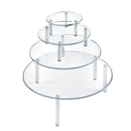 Azar Displays 4-Piece Acrylic Small Round Riser Set 515307 | Zoro