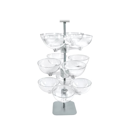 Azar Displays Quad Arm Bowl Tower 14" Diameter Plastic Bowls (12 Bowls ...