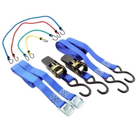 Erickson 12 PC Tie Down Kit (2) Rat Straps (2)Lash Straps (8)Assorted ...