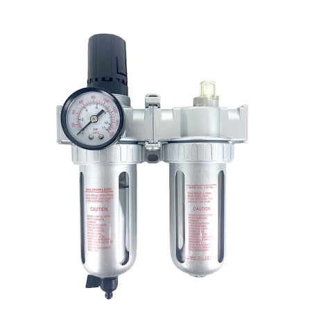 All Tool Depot 1/4" NPT Mid Flow 2 Stages Filter Regulator Lubricator ...