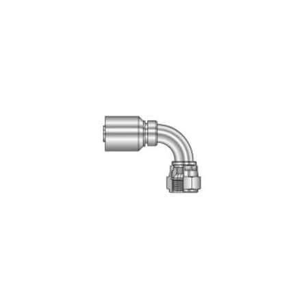 Intertraco Crimp Hose Fitting - SAE 37° JIC F - 90° Tube Elbow - 3/8 ID ...