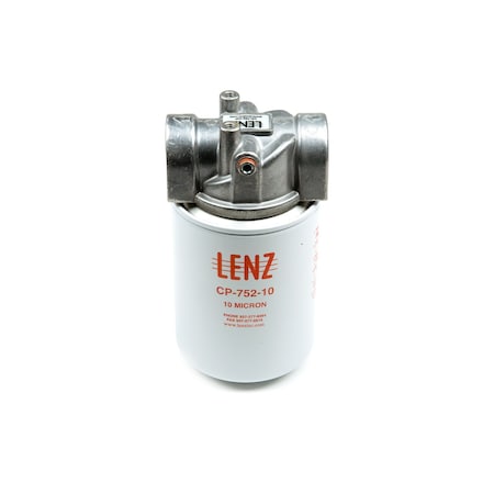 Lenz Filter Assembly Spin-On, 10 Micron, 20 Gpm, 200 PSI, 3/4 NPTf Port ...