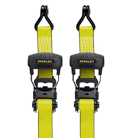 Stanley 16' x 1.5 in Ratchet Strap, 3300 lb, 2PK S1007 | Zoro