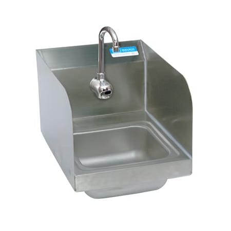 Bk Resources Space Saver Hand Sink W/Side Splashes, Sensor Faucet 1 ...