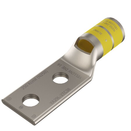 Burndy Copper Compression Lug, 2 Hole w/ Inspection Window, 250 kcmil ...