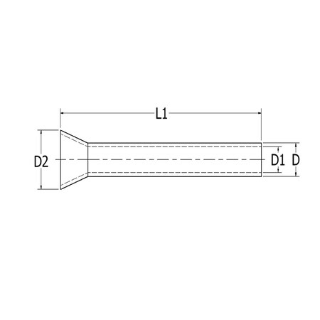 Burndy Cu Alloy Bare Ferrule, Smooth Funnel Entry, 350 kcmil, 1.57 L ...