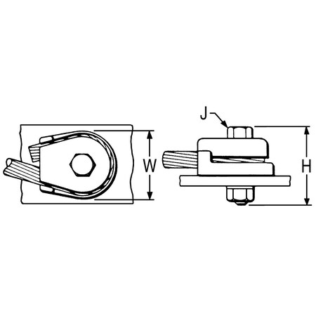 Burndy Mechanical Grounding Connector, For Copper Cable to Bar, 3 AWG ...